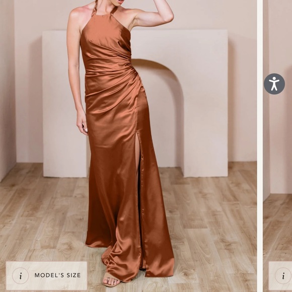Revelry | Dresses | Fallon Satin Dress In Rust From Revelry | Poshmark